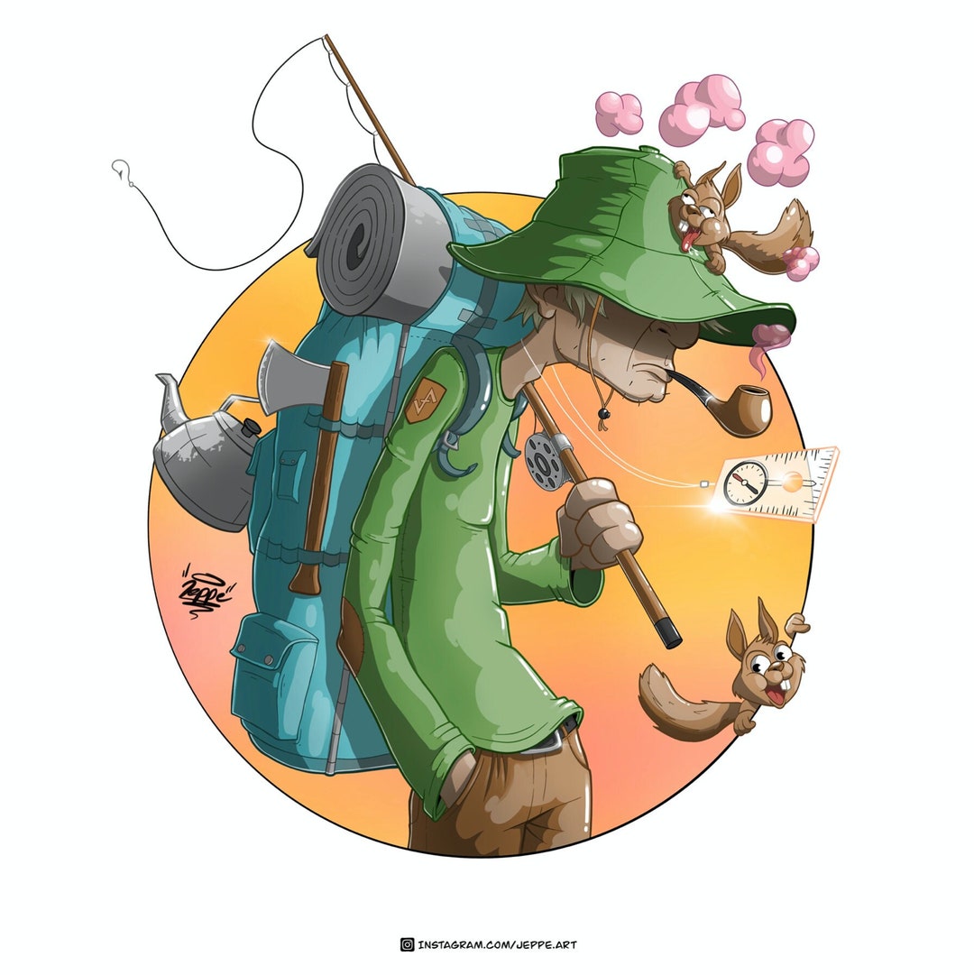 The Hiker - Transparent PNG and High Resolution Printable PDF - Etsy