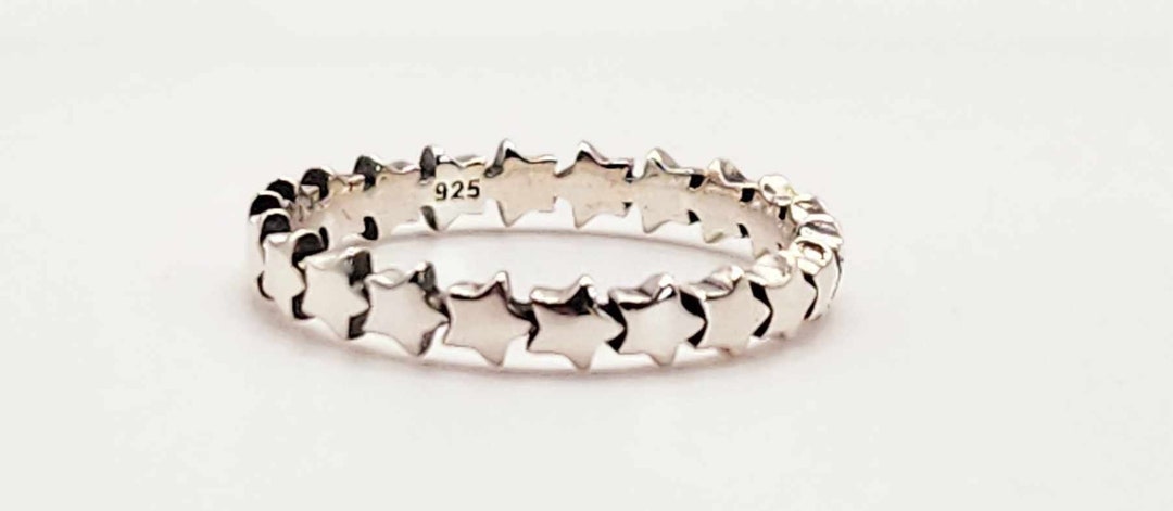 Silver Stars Minimalist Ring 925 Silver Stacking Rings - Etsy
