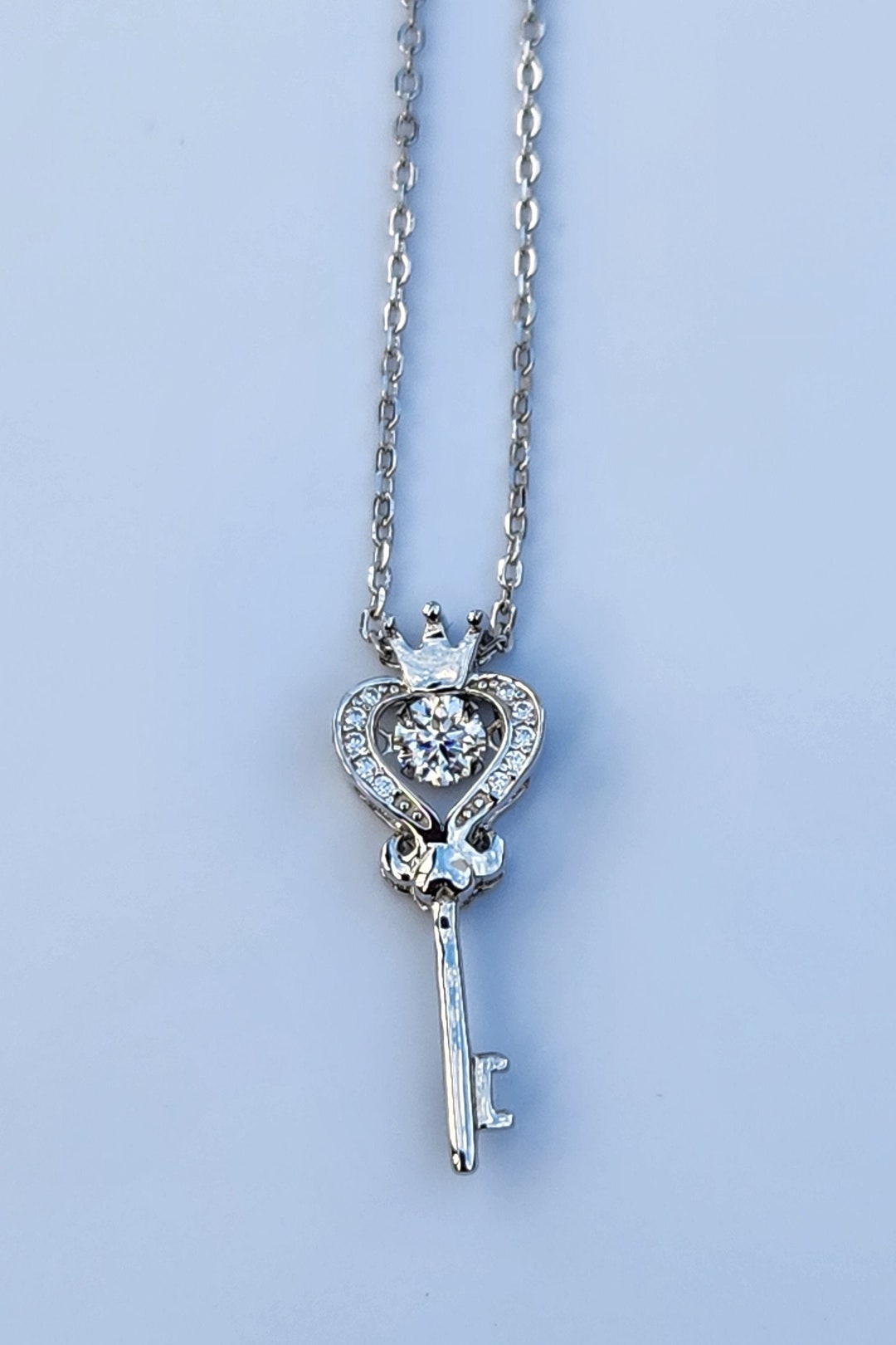 Key Pendant Moissanite Necklace Lab Diamond Necklace Women's Necklace ...