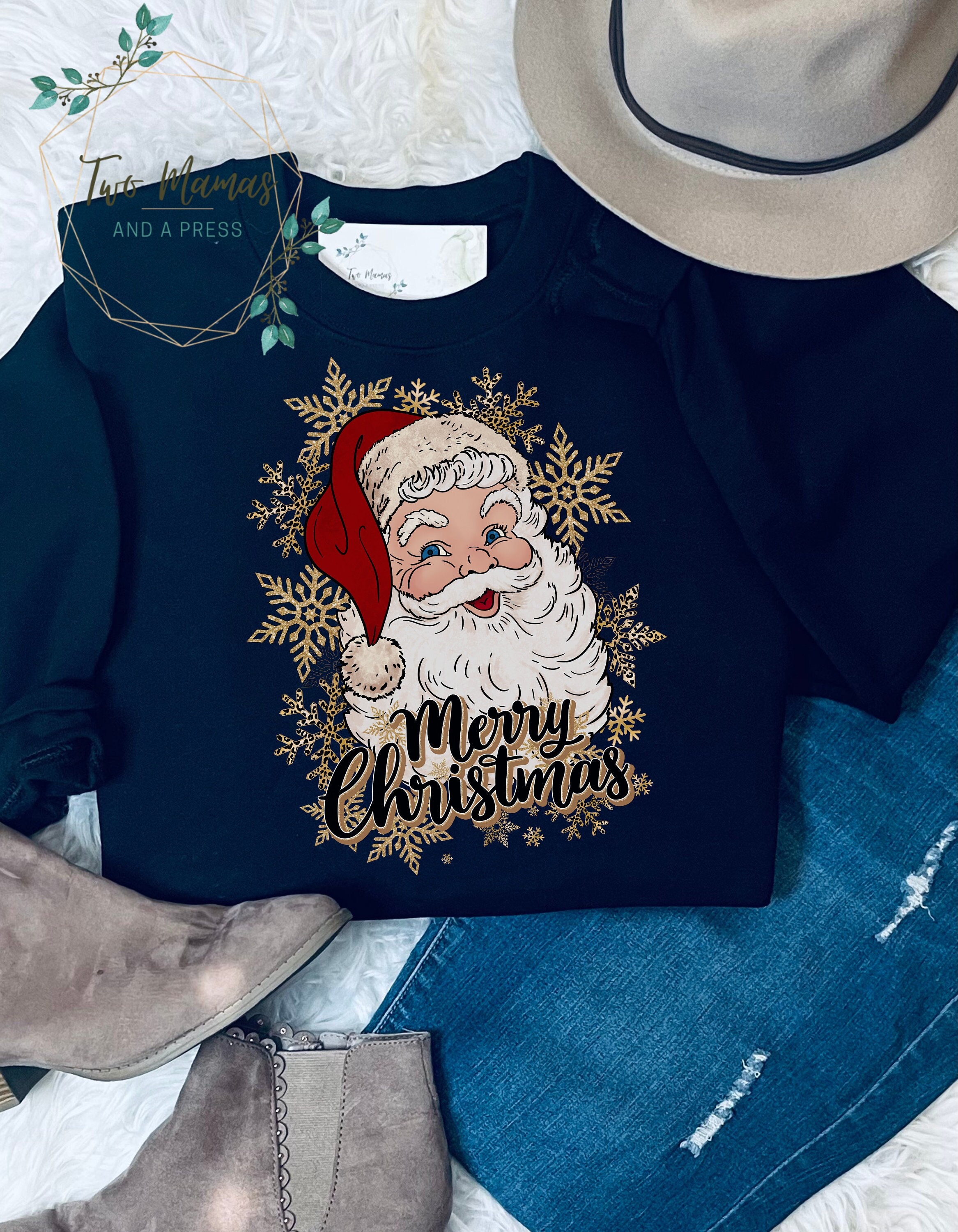 Merry Christmas Santa Sweatshirt/christmas - Etsy