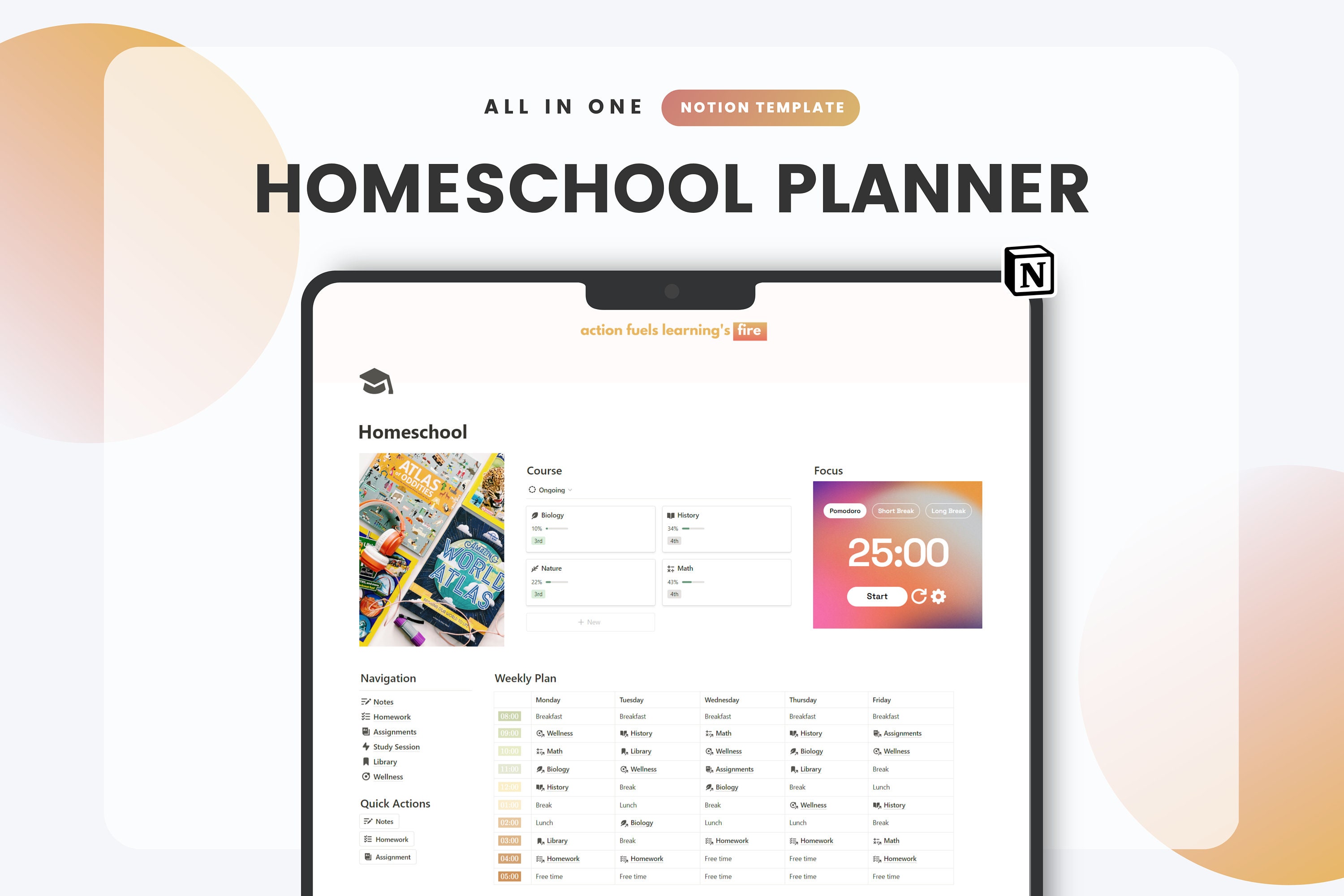 Notion Homeschool Student Planner | Ultimate Homeschooling Planner 2024 | Notion Template ...