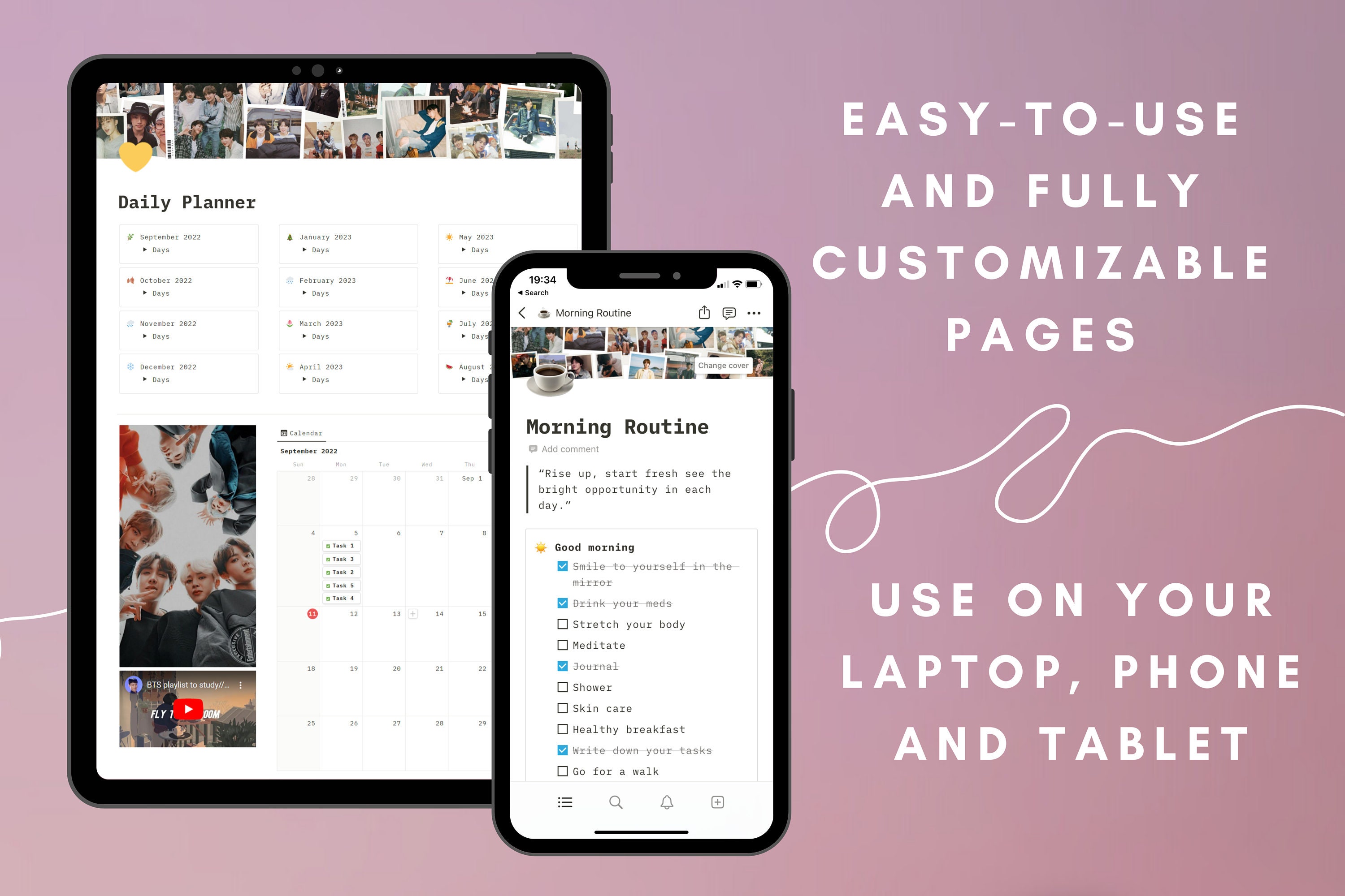BTS Student Notion Template Planner (digital Download) - Etsy