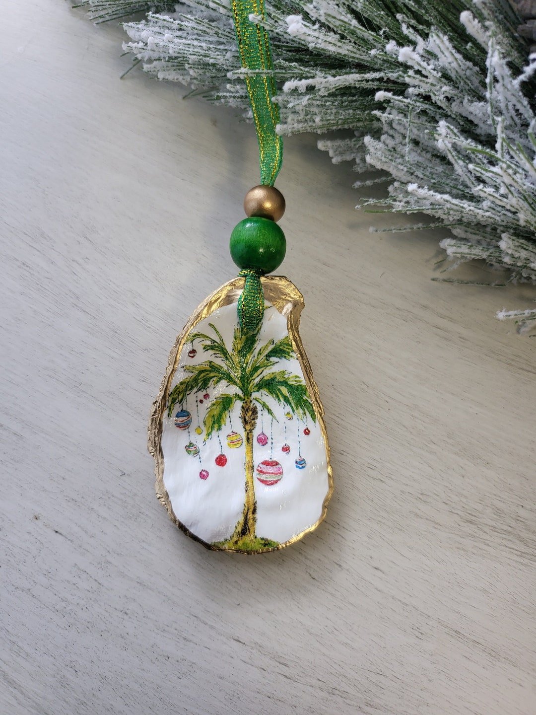Christmas Palm Tree Shell Ornament - Etsy
