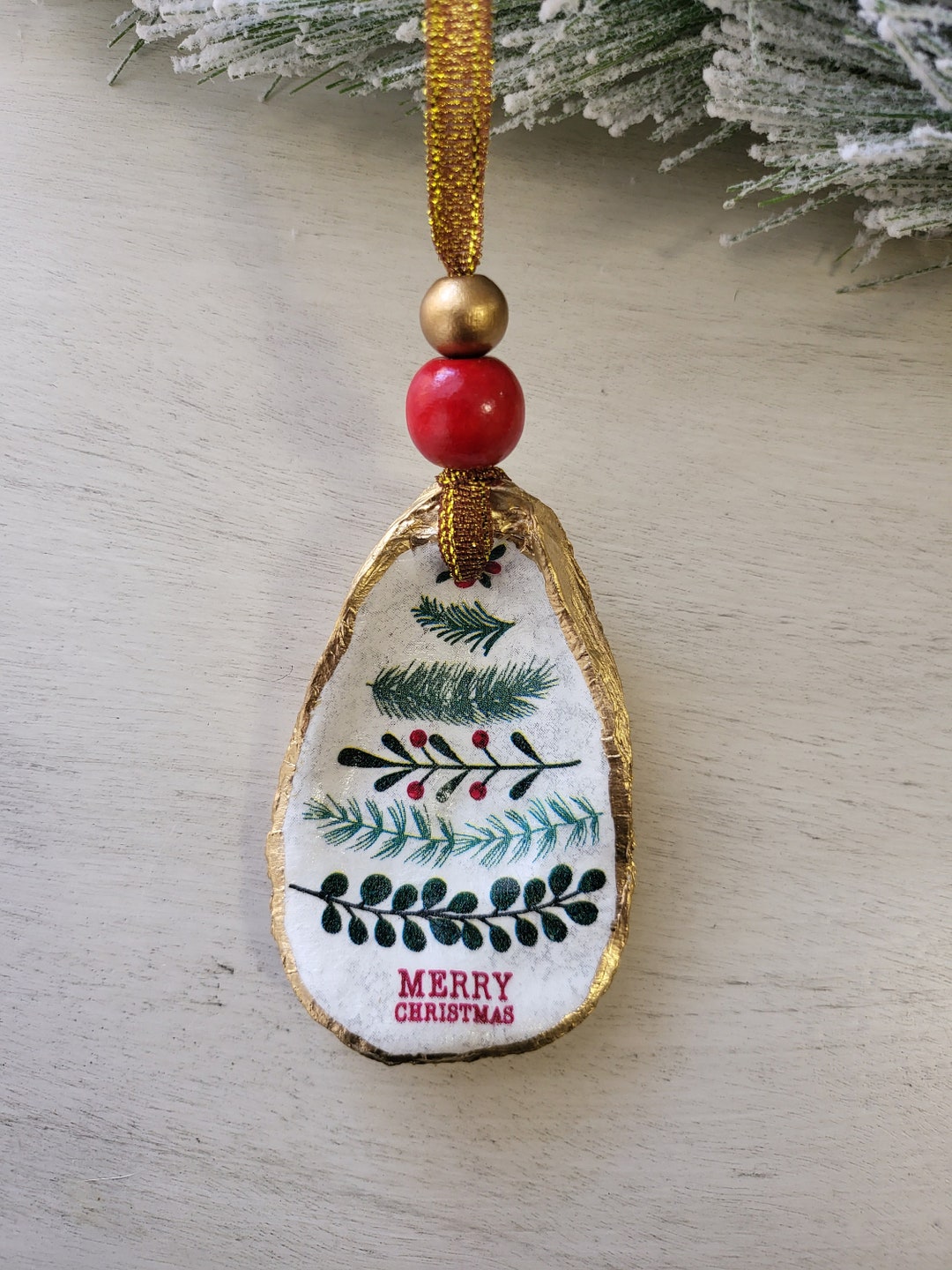 Seashell Christmas Tree Ornament - Etsy
