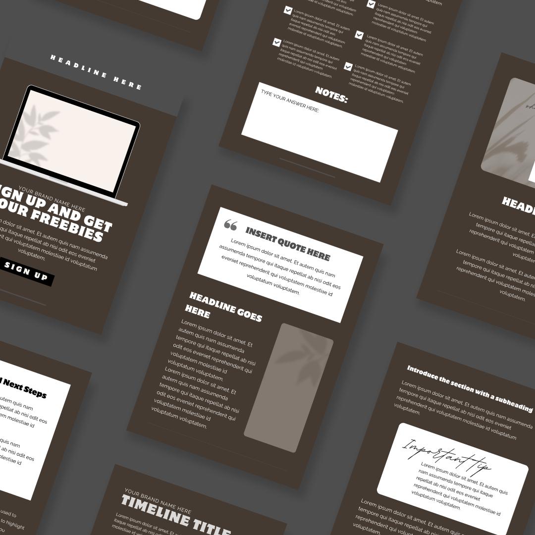MRR PLR Dark Brown Aesthetic Ebook Template | Rebrandable Canva Template | Editable Ebook Design ...
