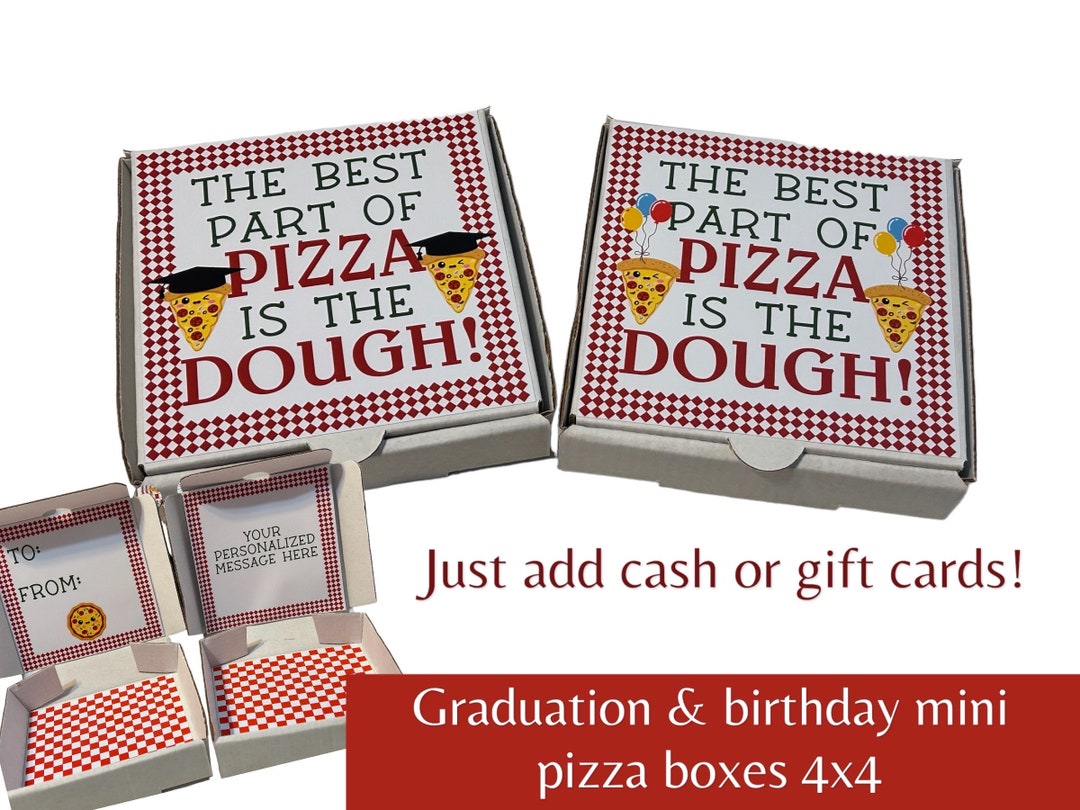 Personalized Pizza Box Gift Box -fun/creative Money Holder. Graduation ...