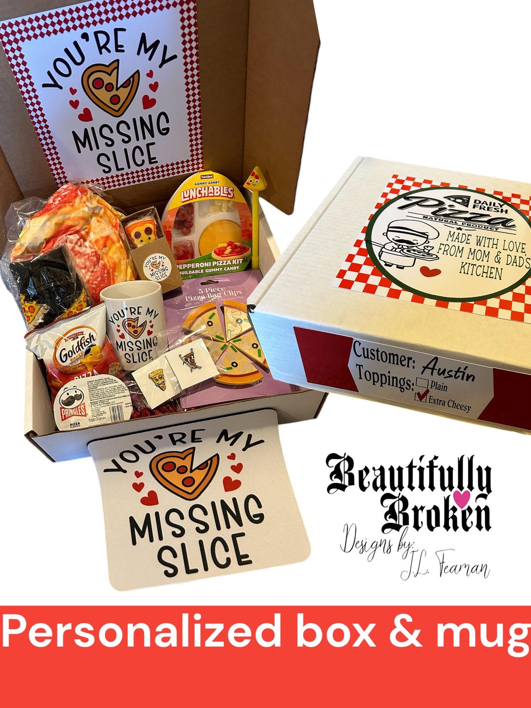 Pizza Themed Care Package, College Care Package, You're My Missing ...