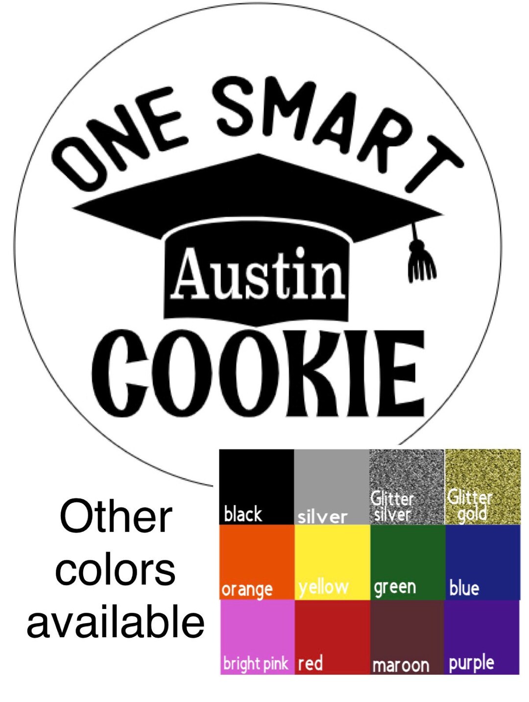 Graduation One Smart Cookie Personalized Stickers for Envelopes, Candy ...