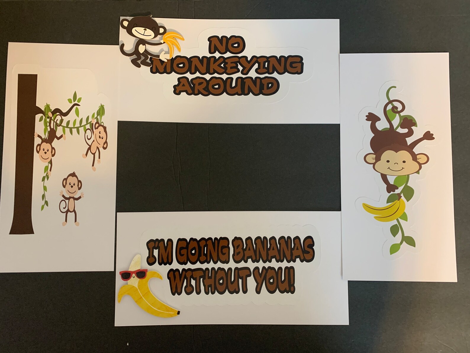 Monkey/banana Themed Care Package Box Decor/stickers/labels - Perfect ...