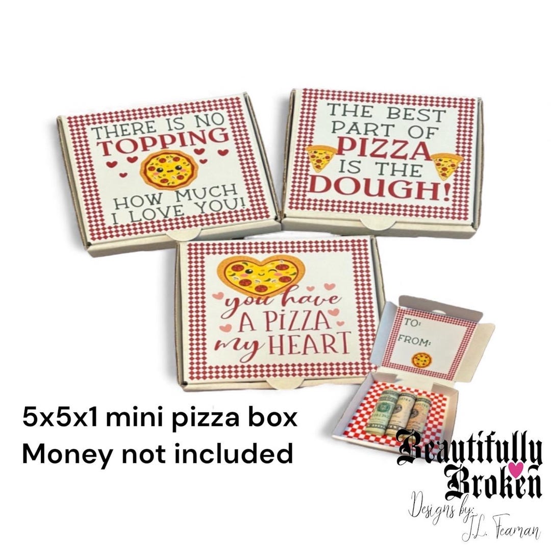 Mini Pizza Box Gift Box - Fun/creative Money Holder. Christmas Money ...
