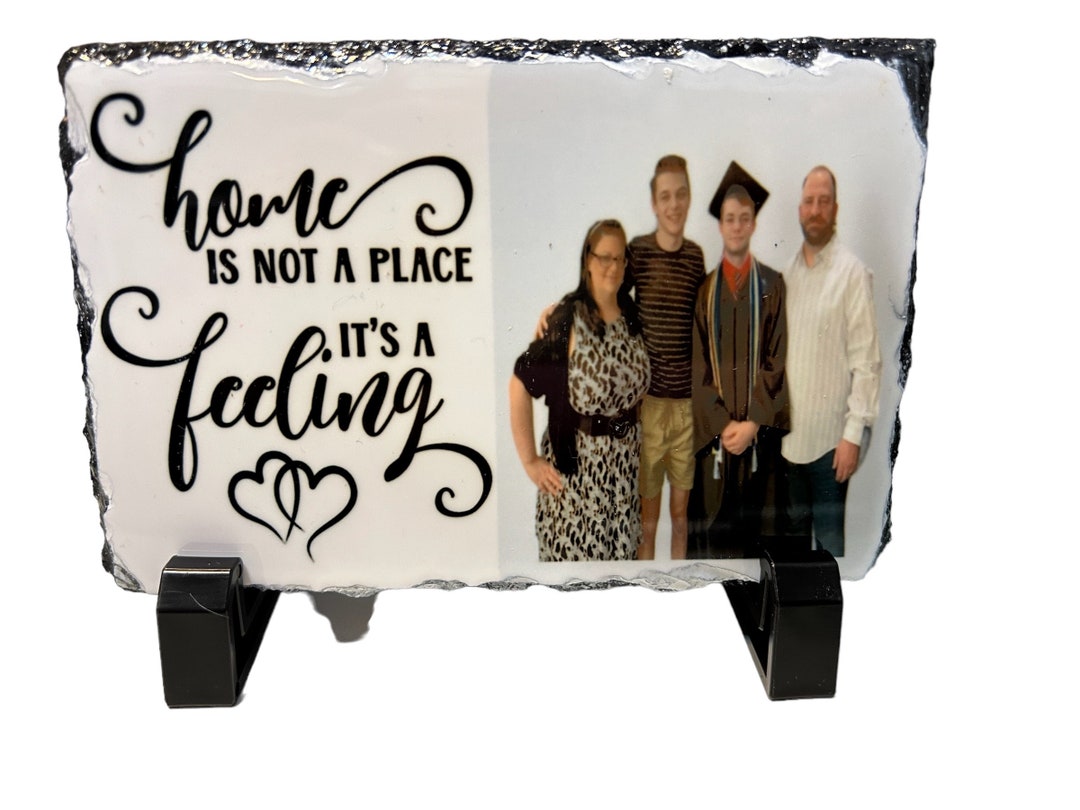 Custom Family Photo Slate Tile With Stand, Two Sizes, Several Options ...