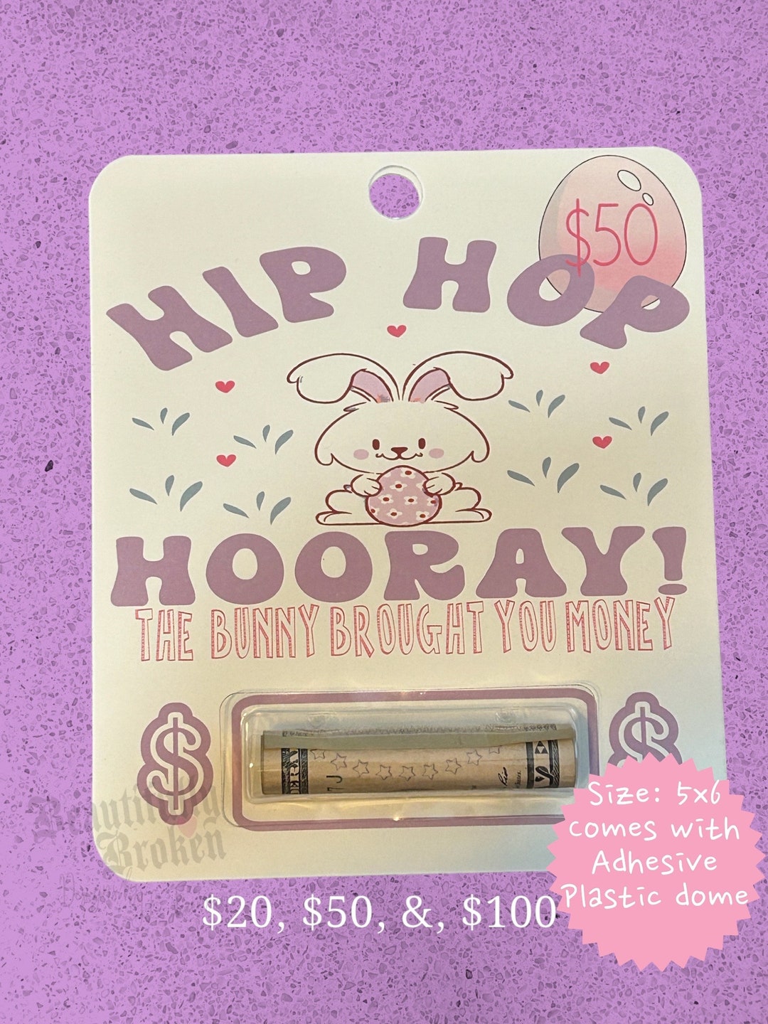 Hip, Hop, Hooray the Bunny Left Money Easter Money Card- Fun/creative ...