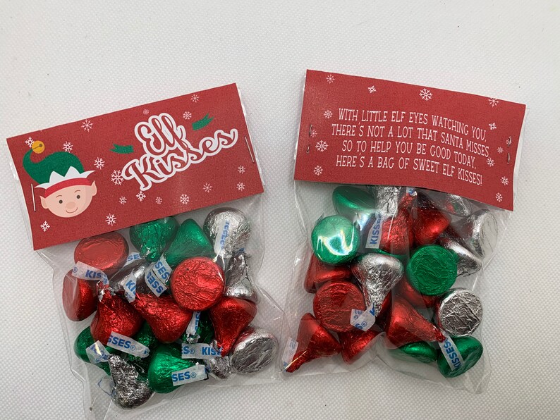 Candy Gift Elf Kisses- Elf on the Shelf Gift Fun Gift Bag/ Christmas ...