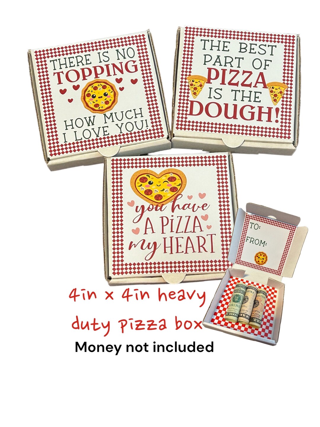 Mini Pizza Box Gift Box - Fun/creative Money Holder. Christmas Money ...
