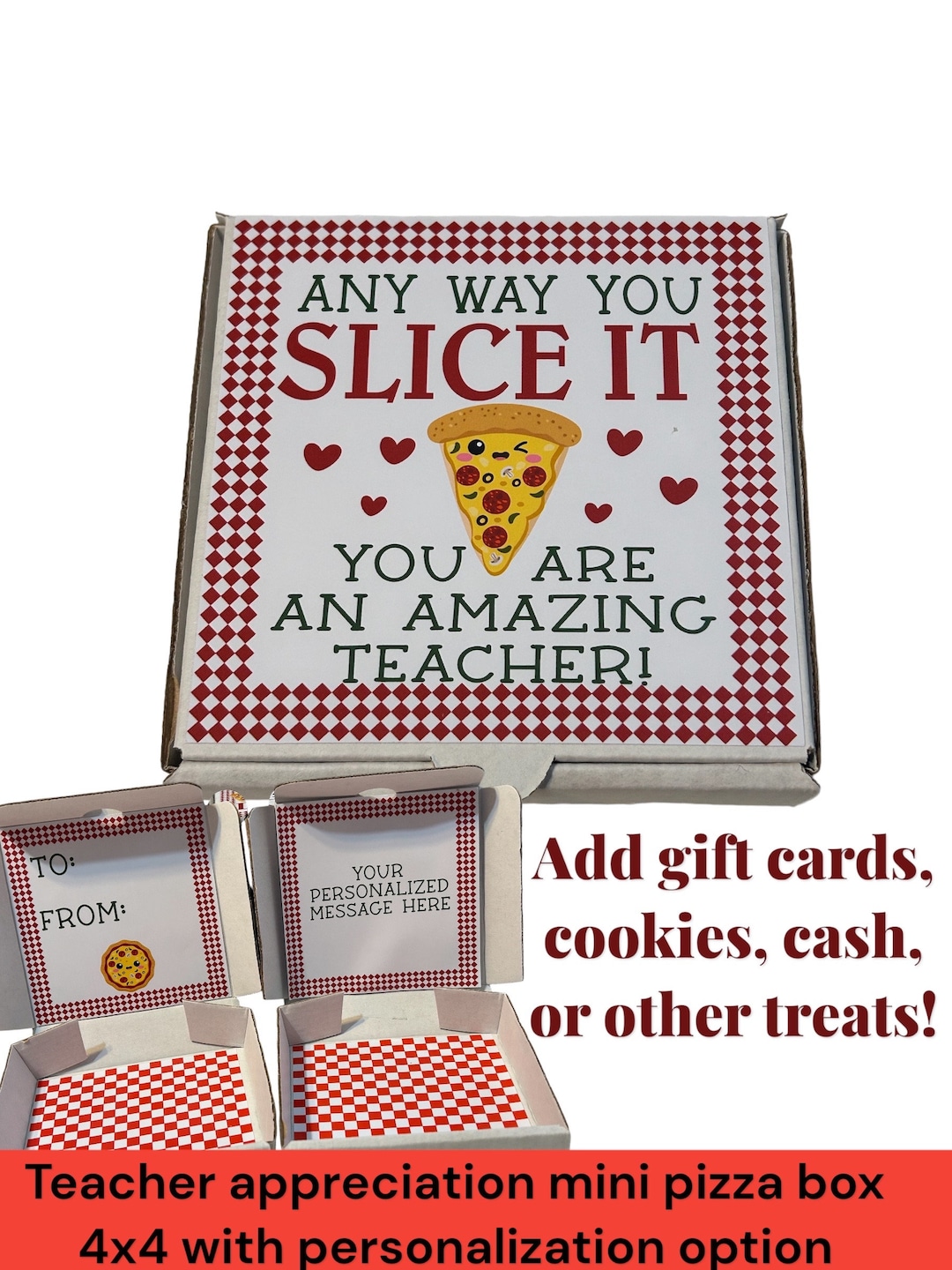 Personalized Pizza Gift Box -fun/creative Money Gift Card Holder. Teach ...
