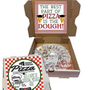 Personalized Pizza Box Gift Box -fun/creative Money Holder. Graduation ...