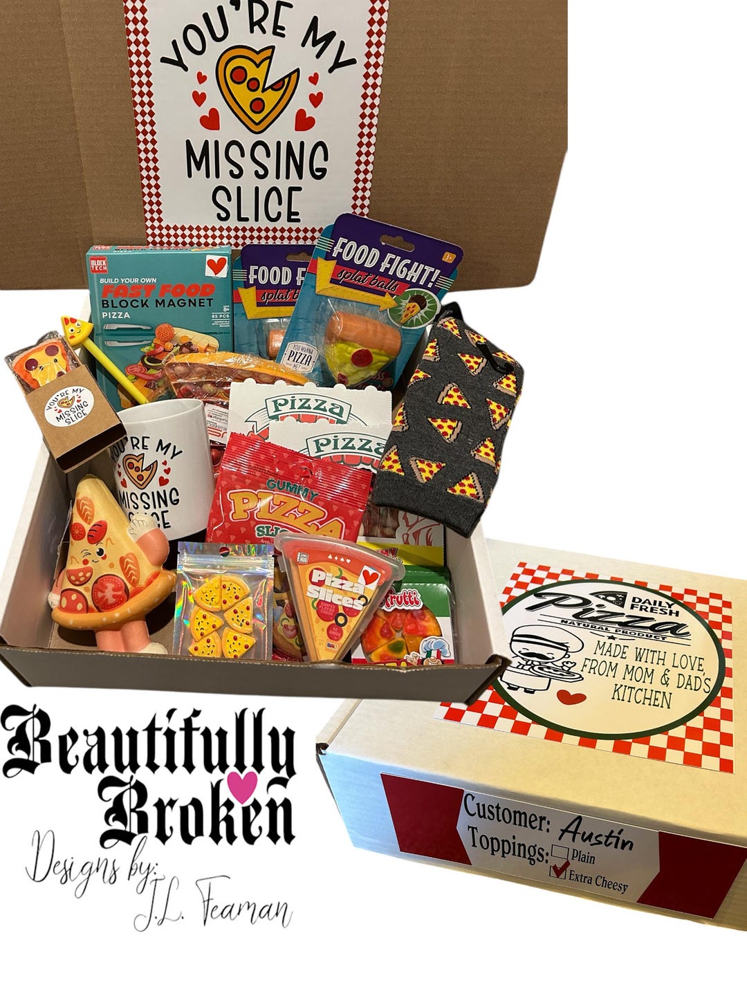 Pizza Themed Care Package, College Care Package, You're My Missing ...