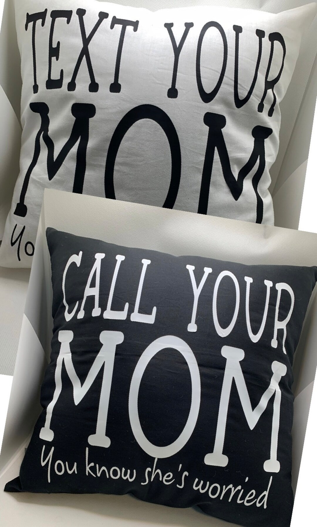 Call / Text Your Mom. You Know She’s Worried. Throw Pillow. College ...