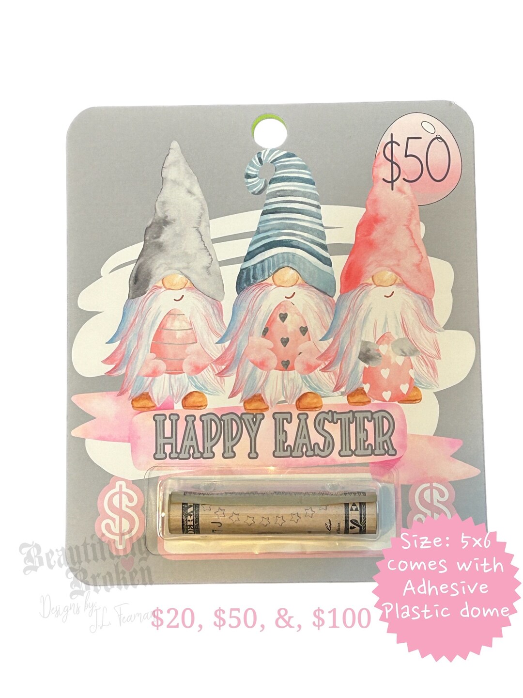 Easter Money Card, Gnome Theme- Fun/creative Money Holder Easter Gift ...