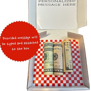 Personalized Mini Pizza Box Gift Box -fun/creative Money Holder ...