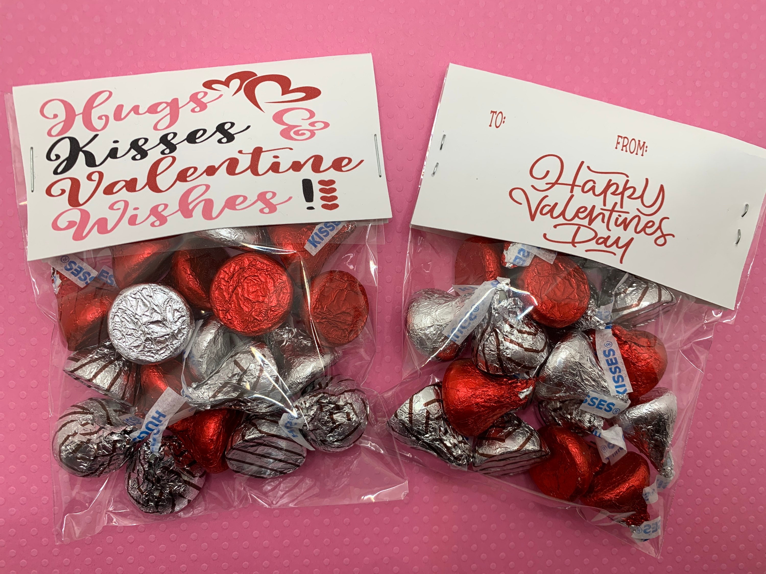 Hug, Kisses, and Valentines Wishes Treat Bag/creative Valentines Day ...