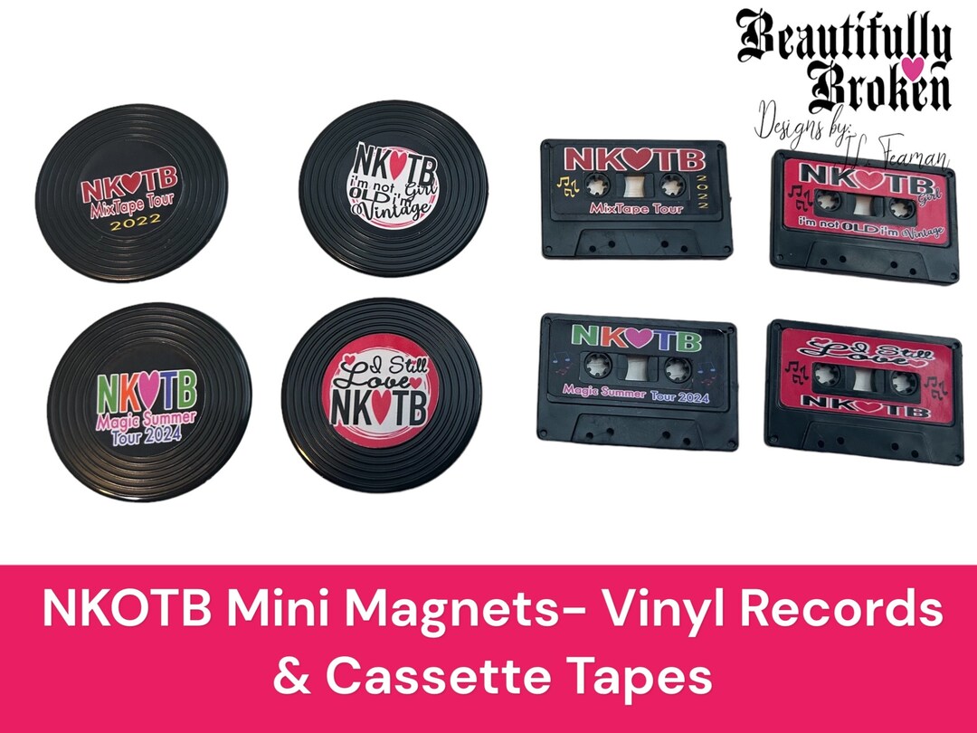 New Kids Inspired Mini Vinyl Records and Cassette Tape Magnets - 4 ...