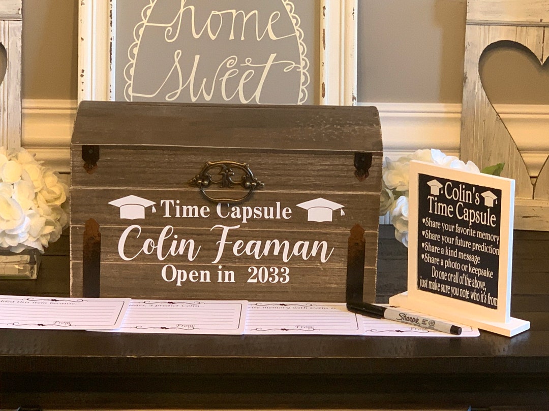 Graduation Party Time Capsule- Personalized. Comes With Box, Sign, and ...