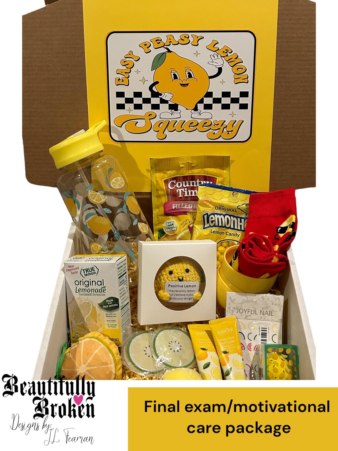 Easy Peasy Lemon Squeezy, Lemon Themed Care Package, Lemon Themed Final ...