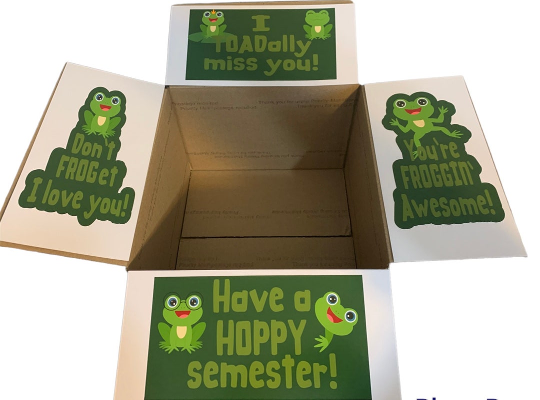 Frog/toad/green Themed Care Package Box Decor/stickers/labels Toad and ...