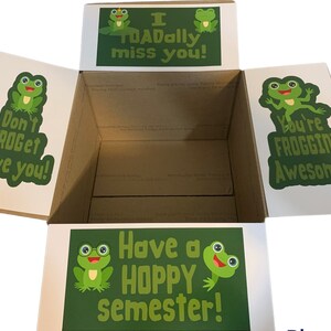 Frog/toad/green Themed Care Package Box Decor/stickers/labels Toad and ...