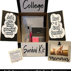 College Survival Kit With Whiteboards, School Supplies, Picture Frame ...