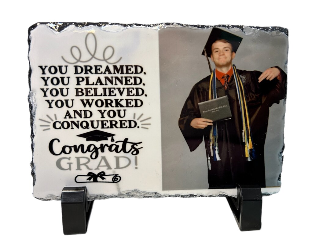 Custom Graduation Photo With Sayings Slate Tiles With Stands, Two Sizes ...