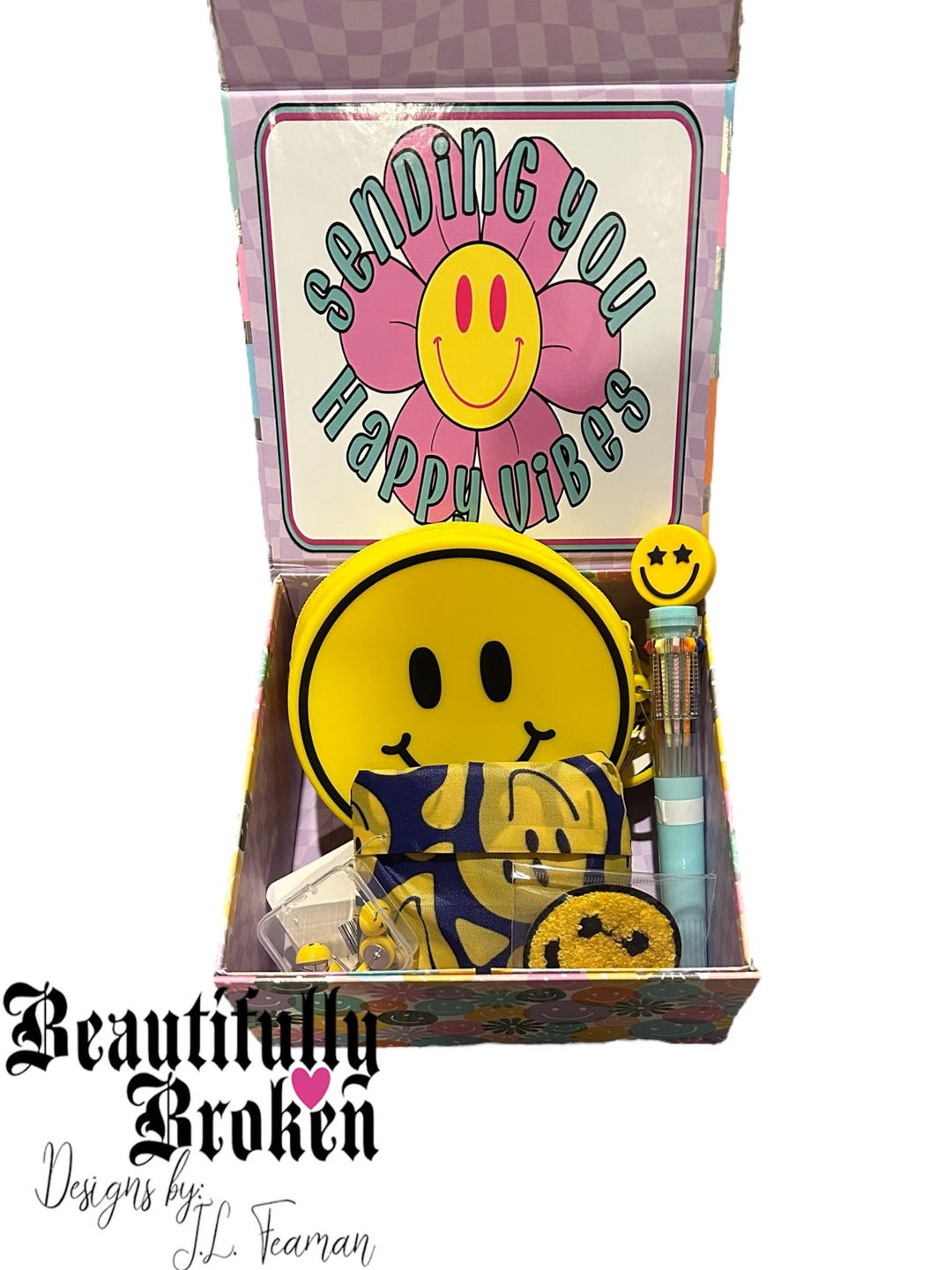 Happy, Smile Face Themed Care Package, Stay Positive Gift Package ...