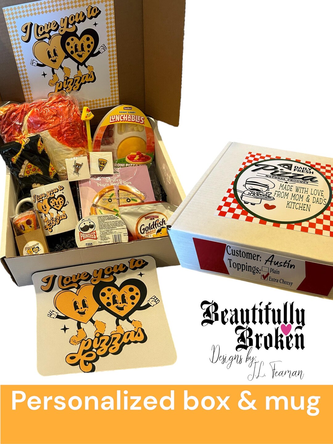 Pizza Themed Care Package, College Care Package, Love You to Pizzas ...