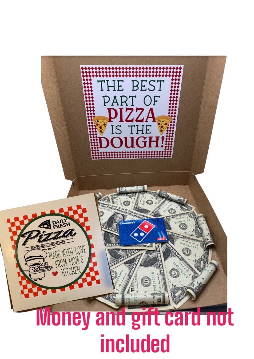 Personalized Pizza Box Gift Box -fun/creative Money Holder. Graduation ...