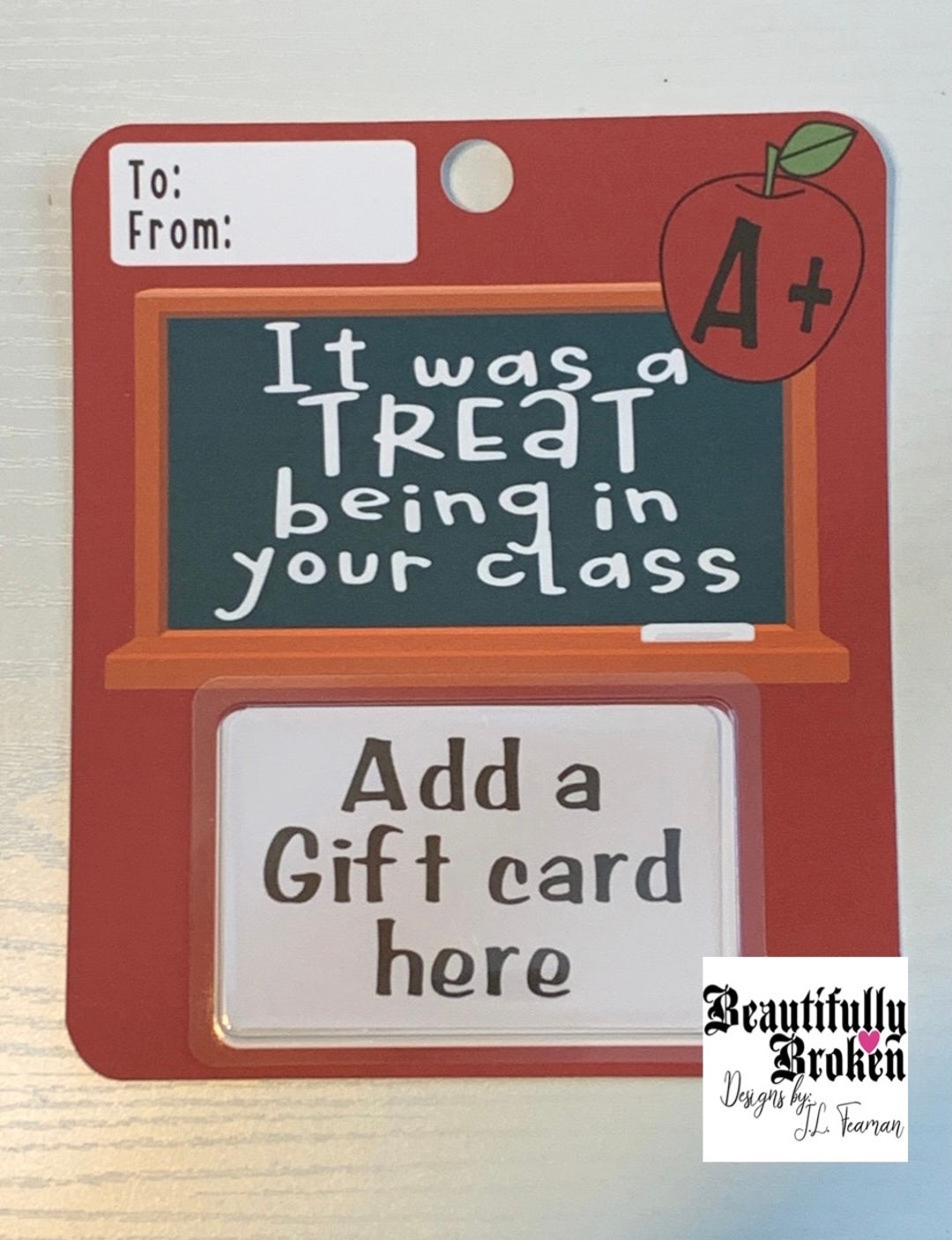 Teacher Appreciation Card, Gift Card Holder, Thank You Card, It Was a ...