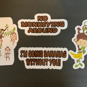 Monkey/banana Themed Care Package Box Decor/stickers/labels - Perfect ...