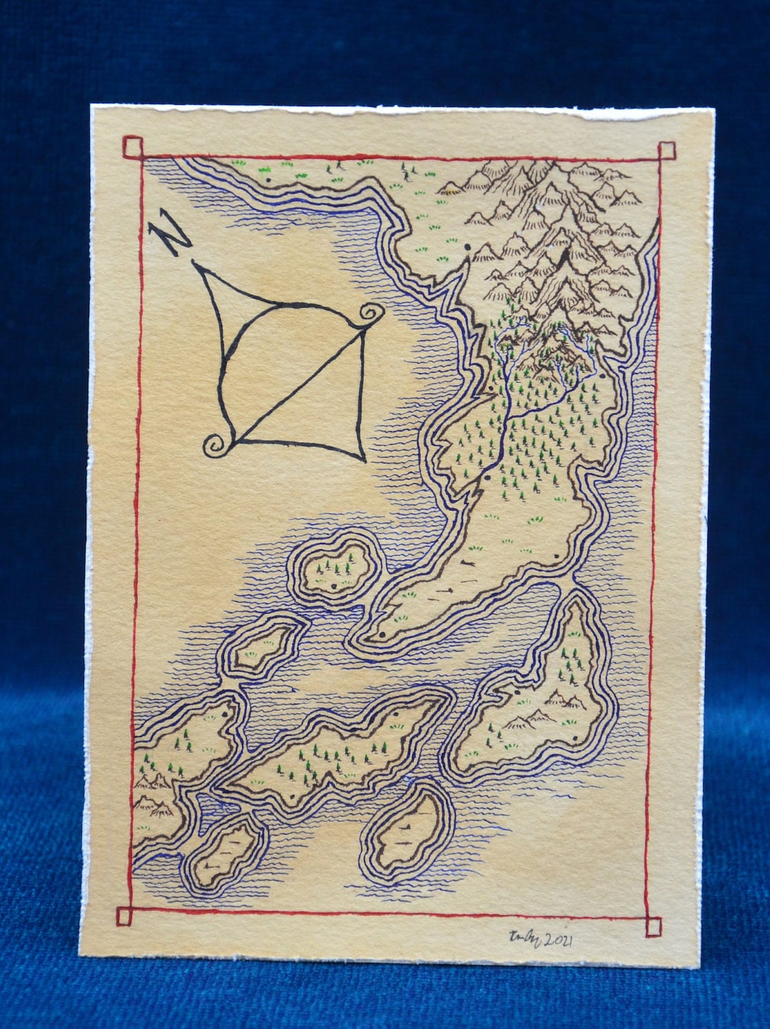 Peninsula - Original Hand Made Fantasy Map - Etsy