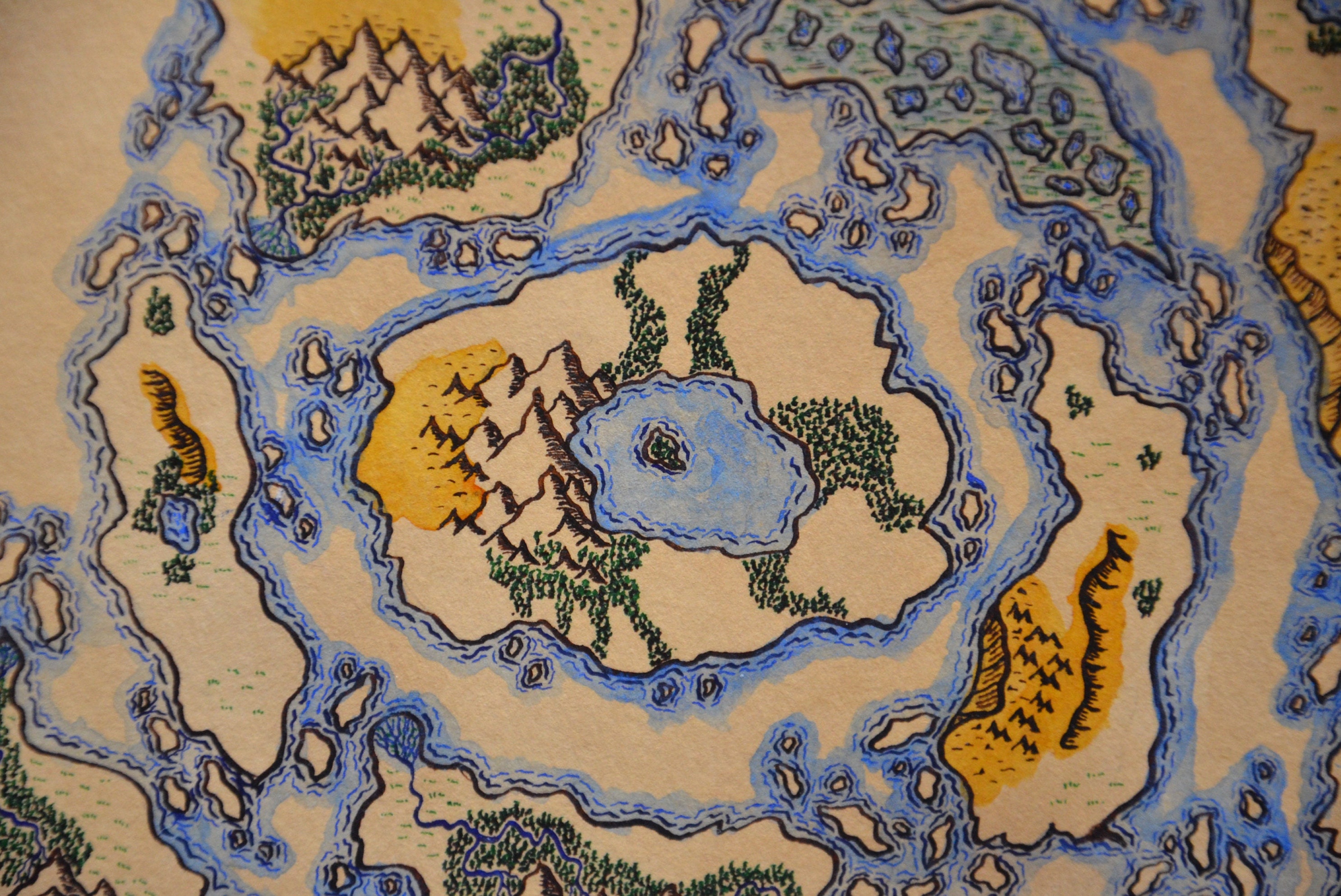 Archipelago - Original Hand Made Fantasy Map - Etsy