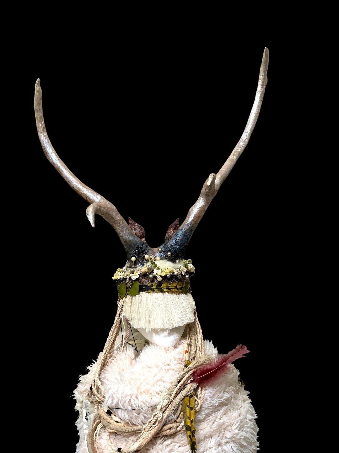 Horns Inspired by HEILUNG Mask Headpiece Pagan Skull Macrame Witchy - Etsy