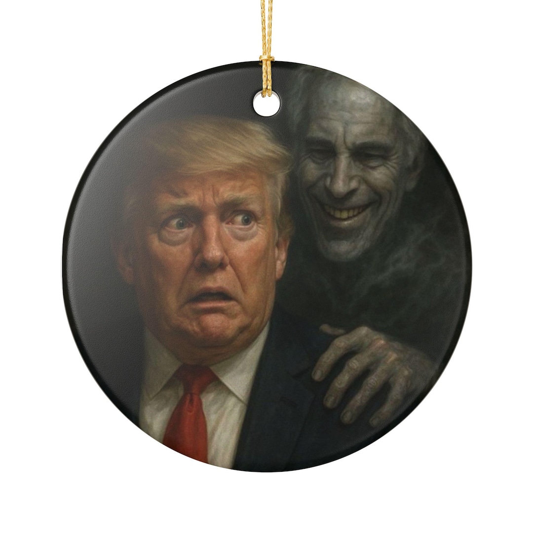 Trump & Epstein Ghost Political Humor Ceramic Ornament Christmas ...