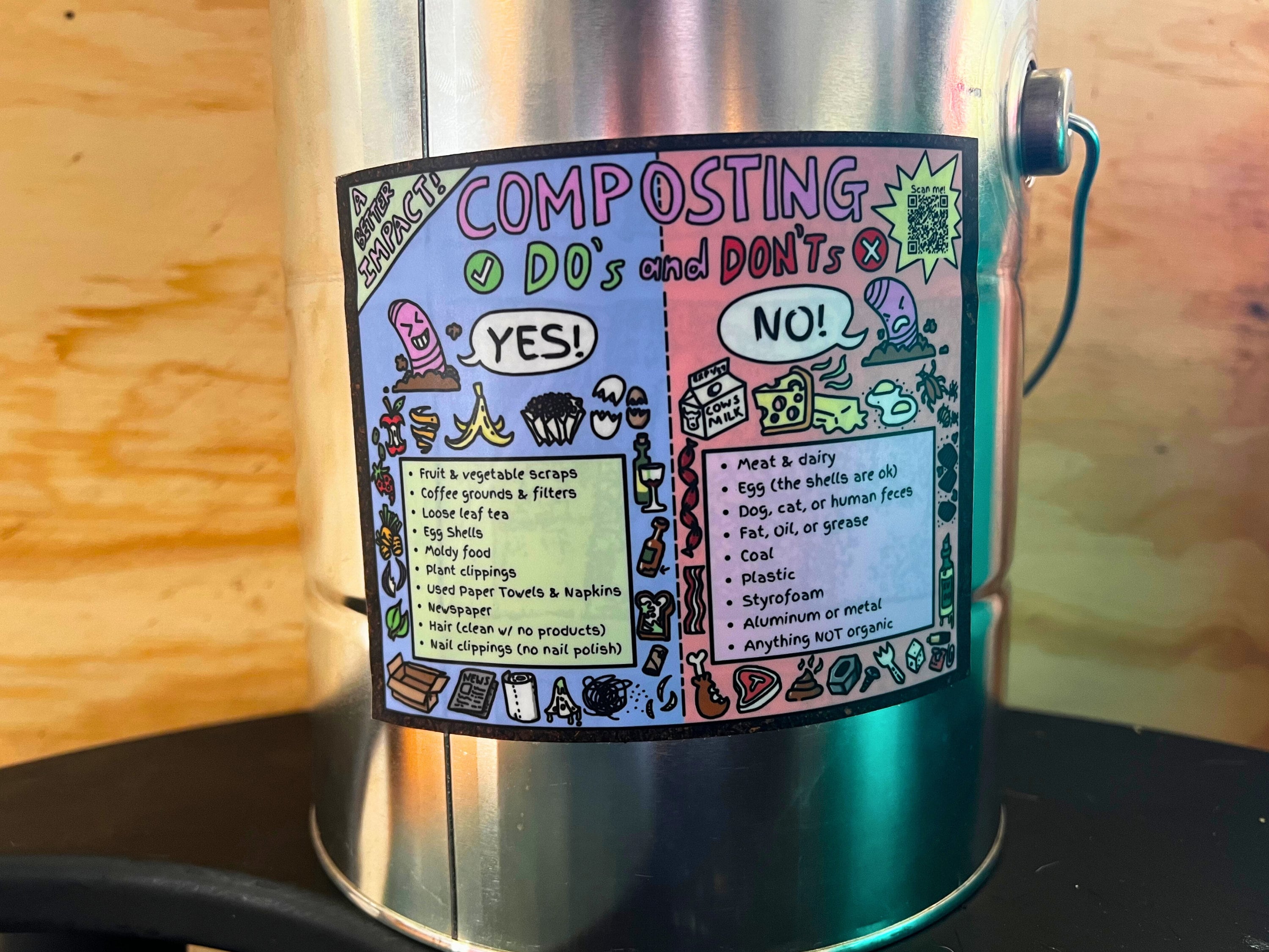 Compost Bin Sticker | What to Compost & Avoid | Home Composting Guide ...