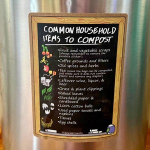 Quick Reference Compost Sticker | 3" X 4" | Eco-friendly Guide for Composting Bins - Etsy