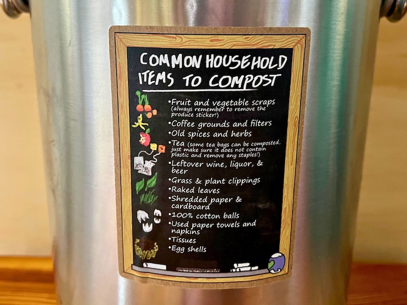 Quick Reference Compost Sticker | 3" X 4" | Eco-friendly Guide for ...