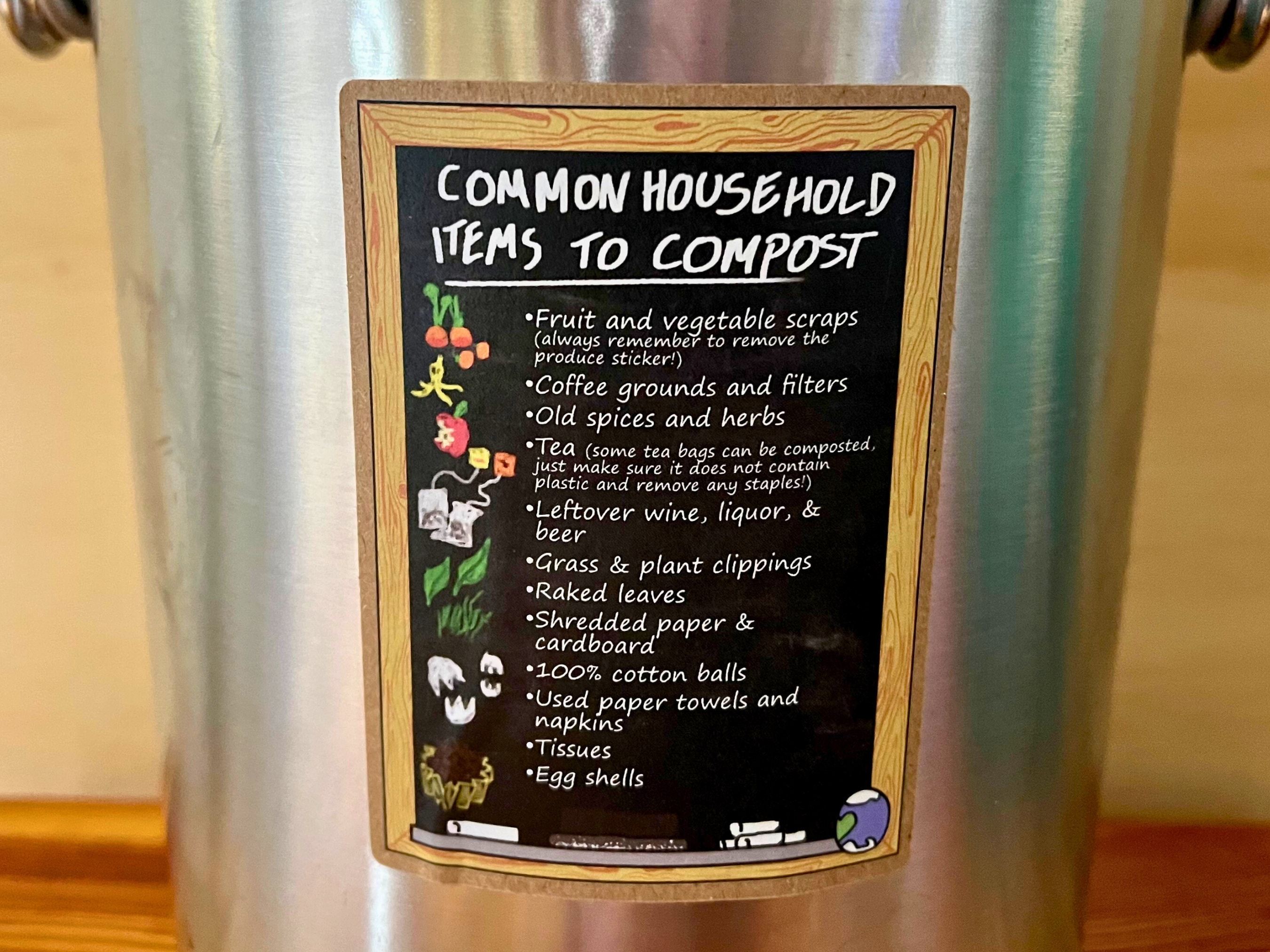 Quick Reference Compost Sticker | 3" X 4" | Eco-friendly Guide for ...