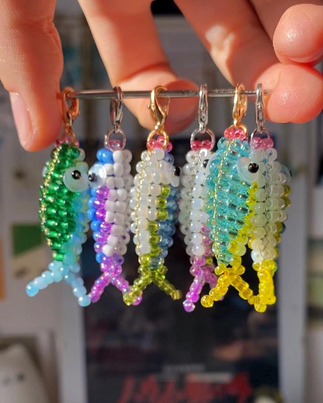 Beaded Fish Keychain - Etsy