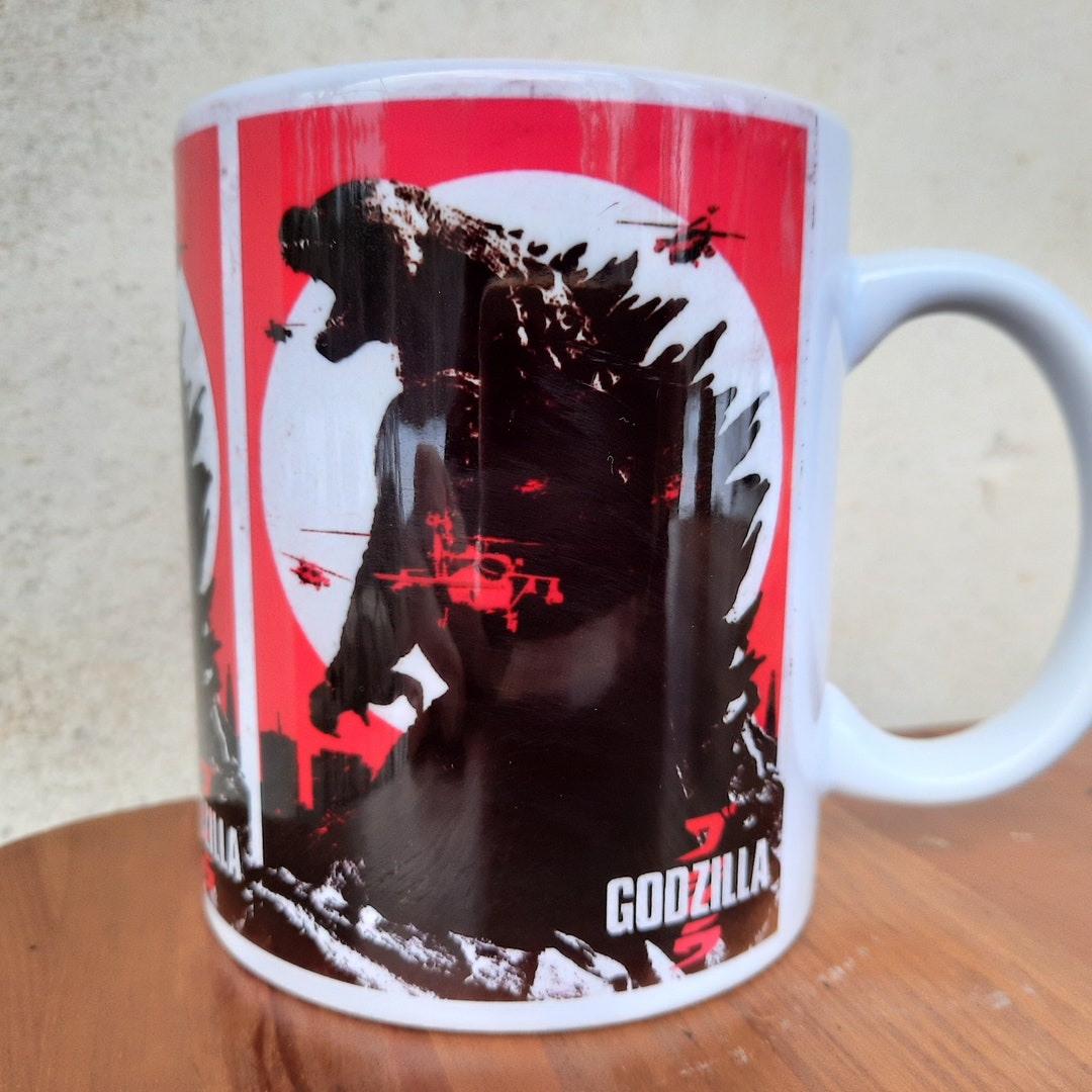 Vintage Gojira Mug 11 Oz, Godzilla Ceramic Mug, Prehistoric Sea Monster ...