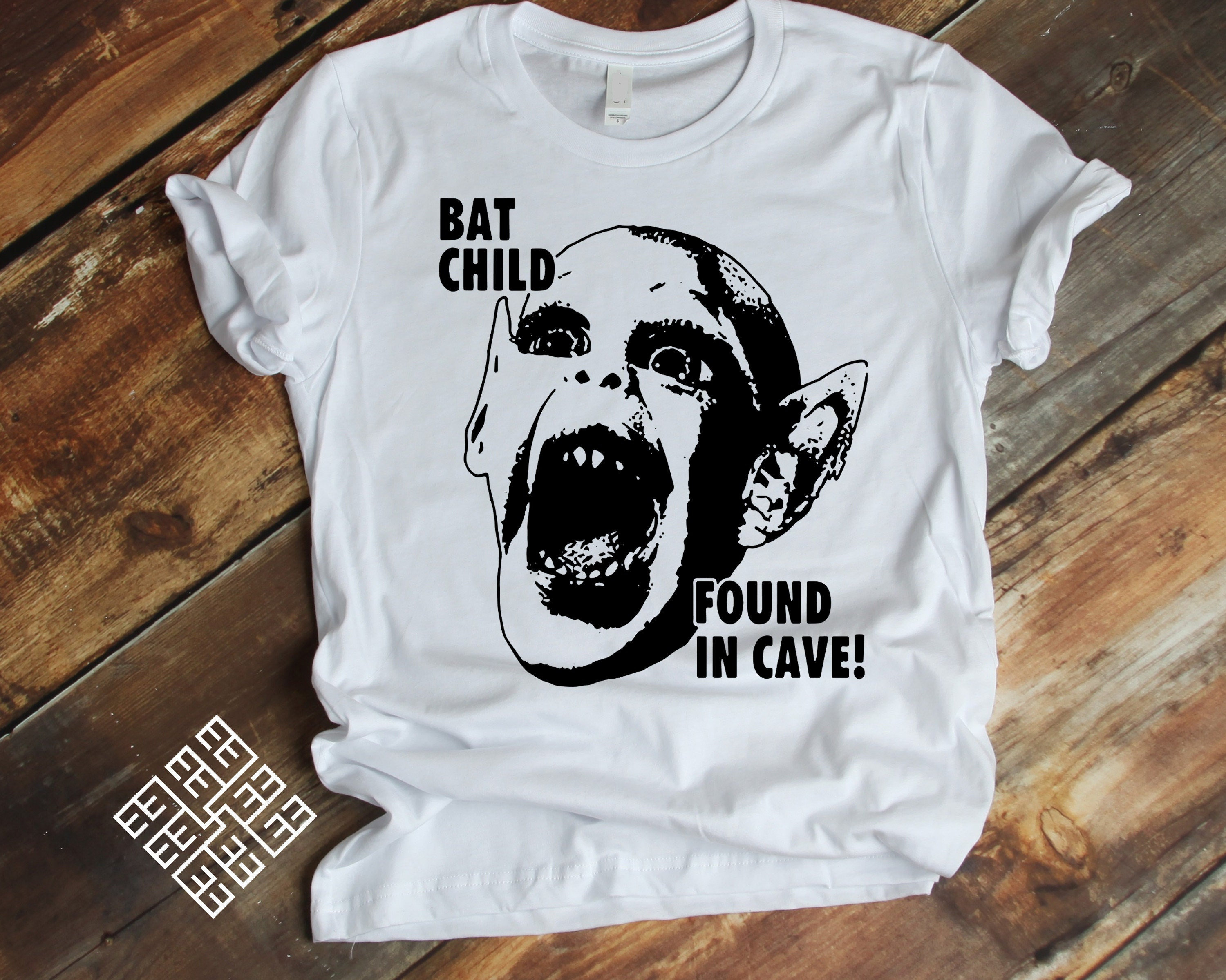 Bat Child Found in Cave T Shirt, Monster Shirt, Human Bat Hybrid Mutant ...