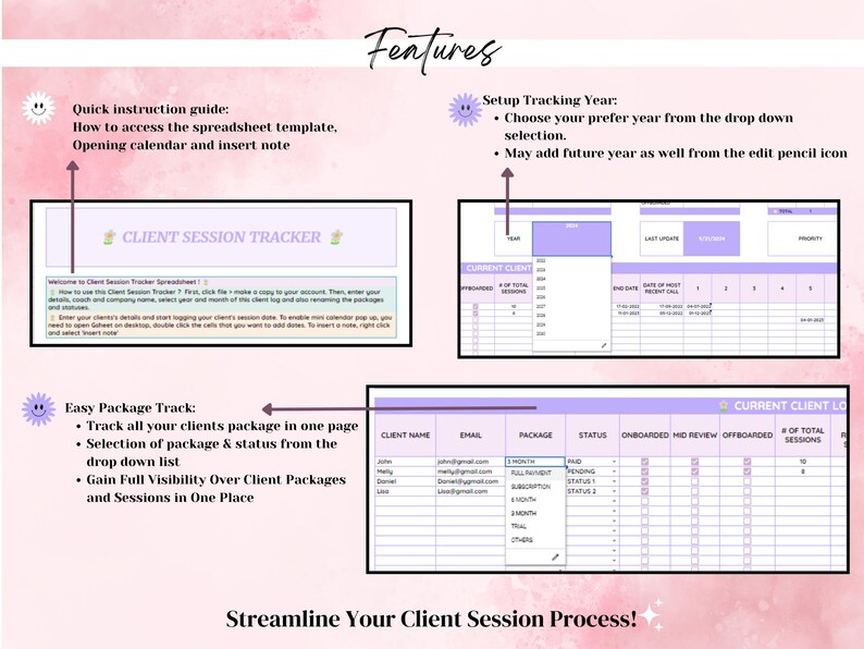 Client Tracker Spreadsheet, Client Session Tracker Google Sheets ...