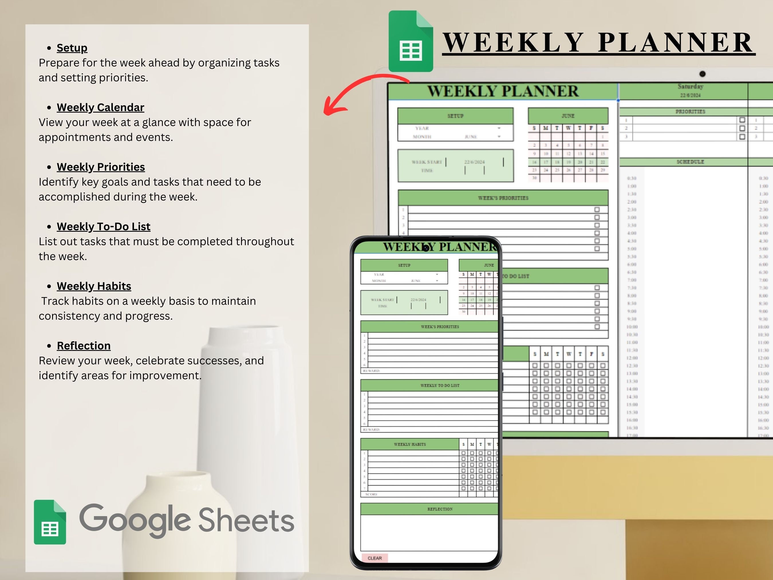 Daily Weekly Monthly Spreadsheet Google Sheet Template, Monthly ...